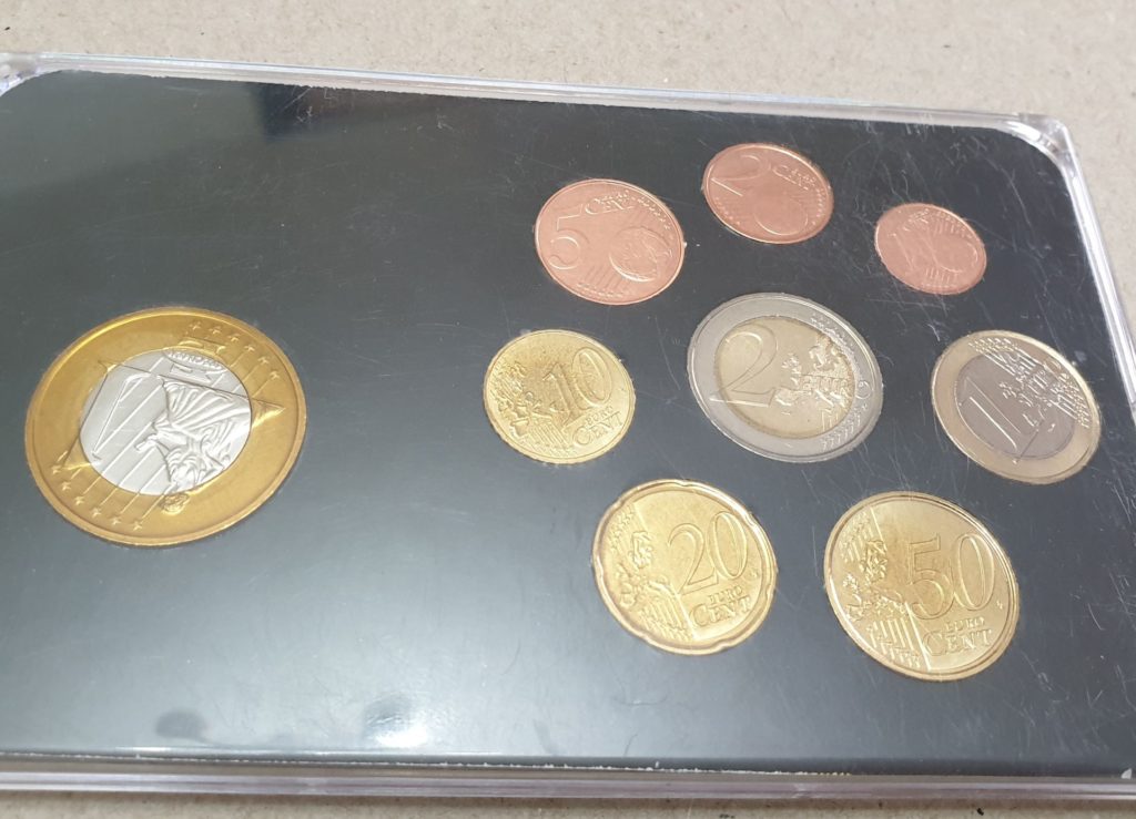 set 9 monede euro Belgia, capsulate, serie limitata, anii 2000 ...