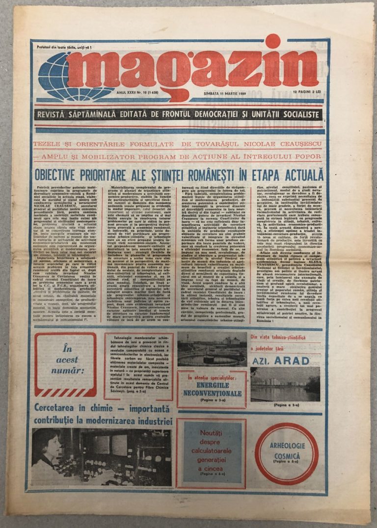 Magazin, ziar vechi comunism, 11 martie 1989 – kolectionarul.ro